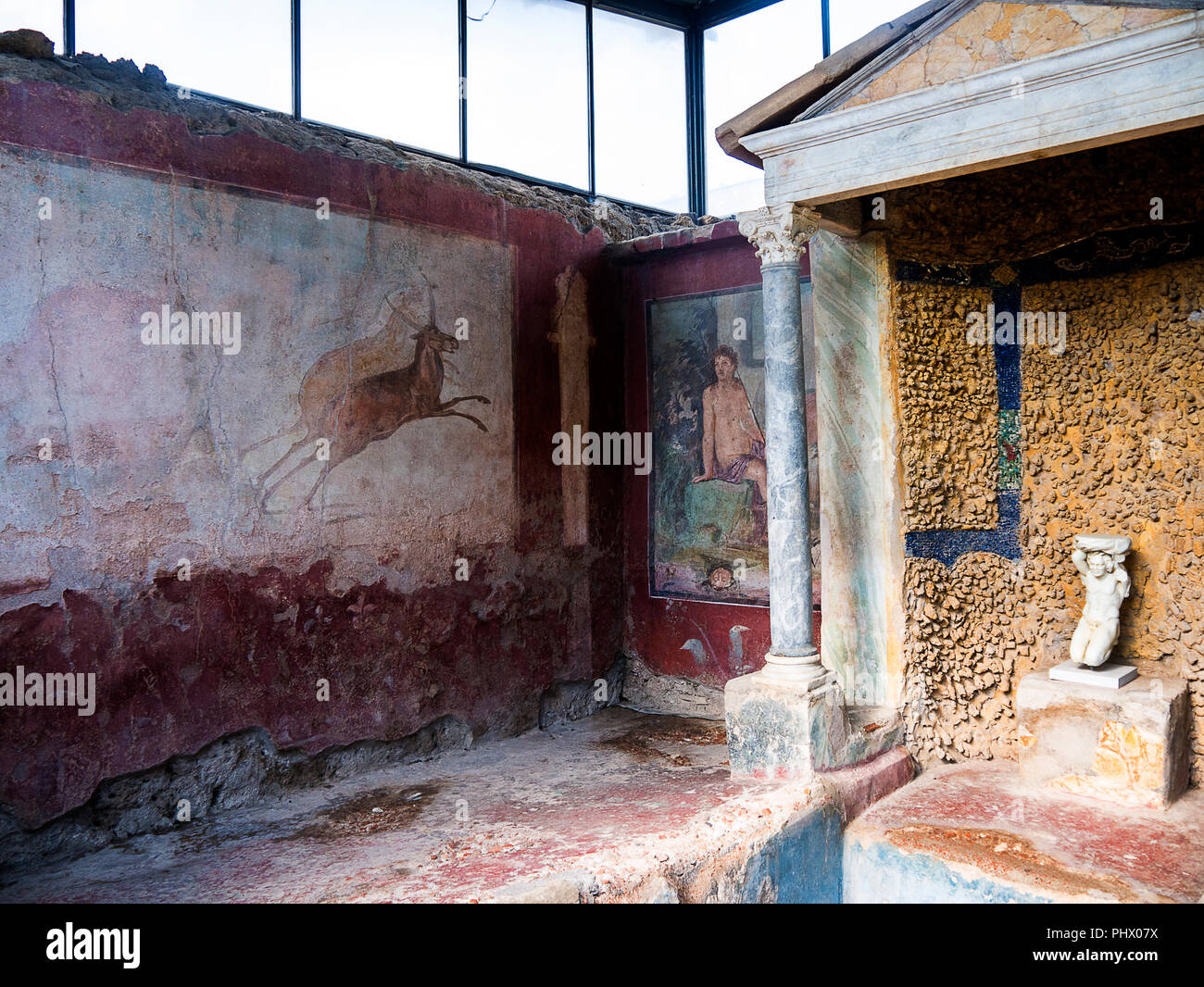 The once buried Roman city of Pompeii south of Naples under the shadow ...