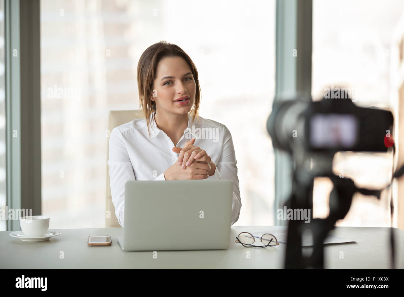 Camera talking filming hi-res stock photography and images - Alamy