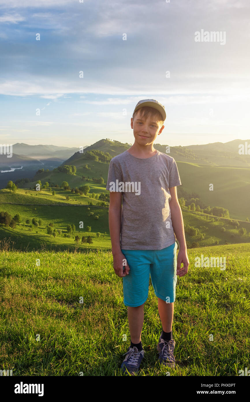 Young explorer at the sunset Stock Photo - Alamy