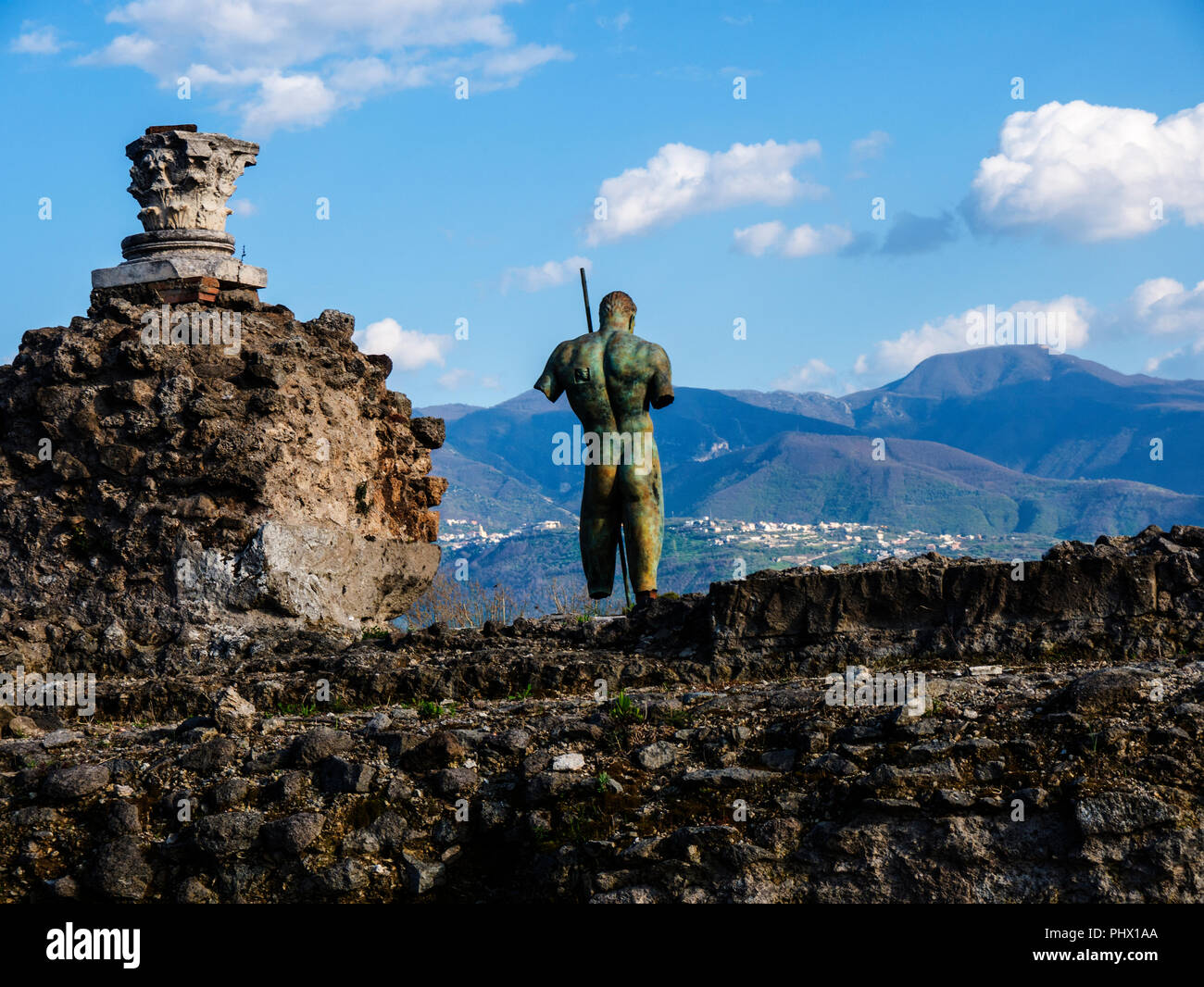 The once buried Roman city of Pompeii south of Naples under the shadow ...