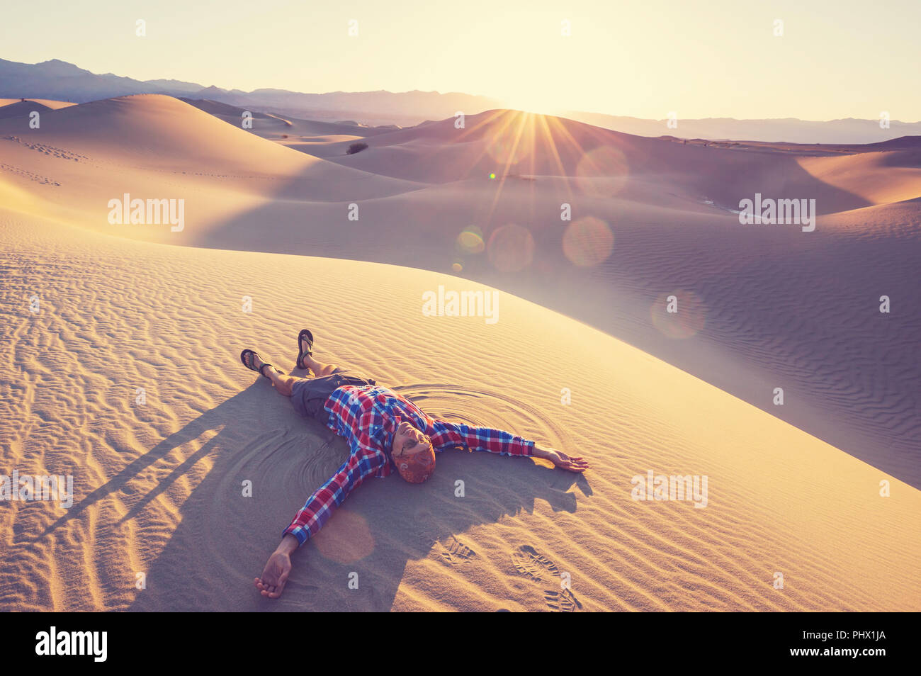 Hike in desert Stock Photo - Alamy