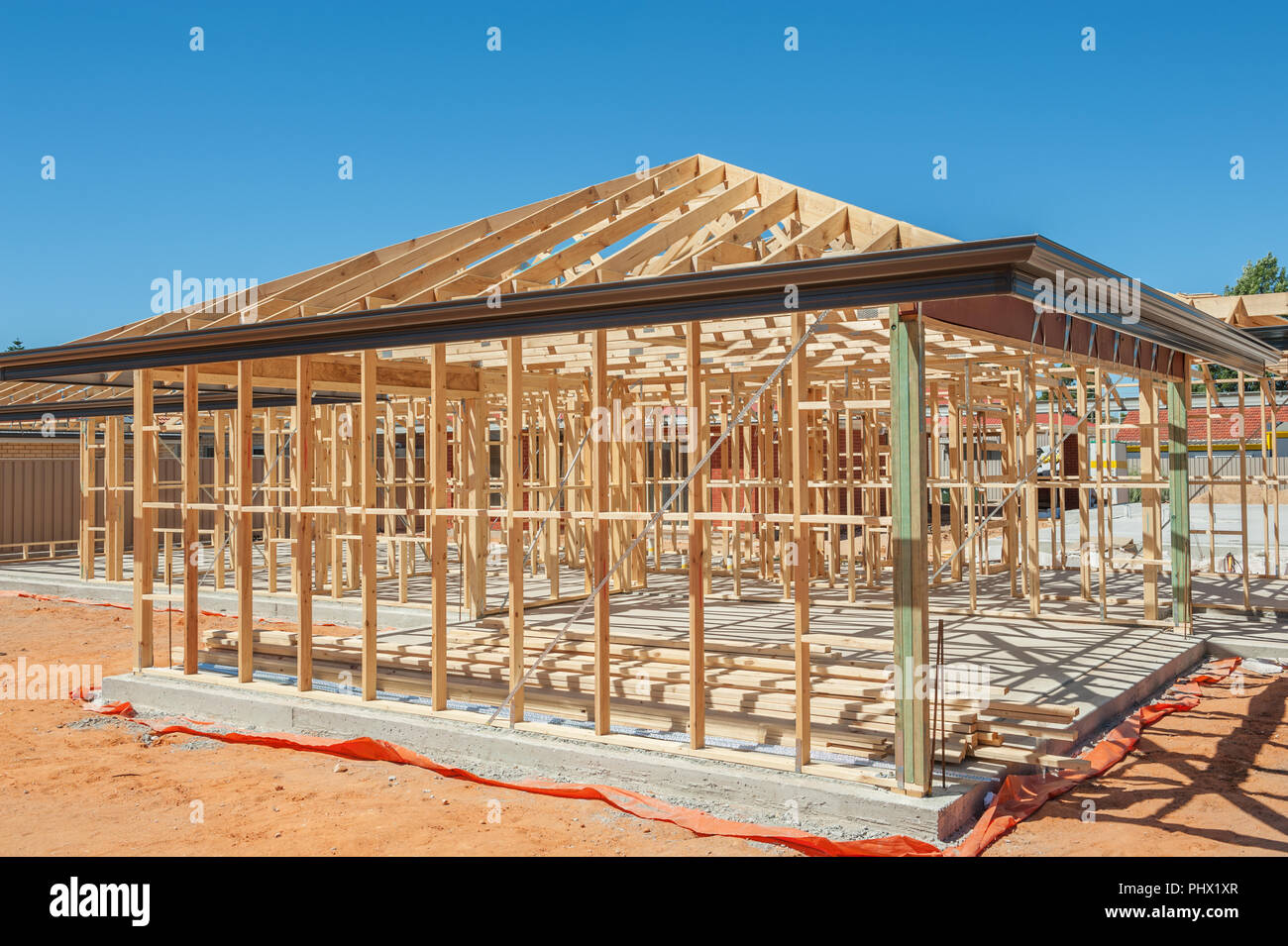 New home construction framing Stock Photo - Alamy