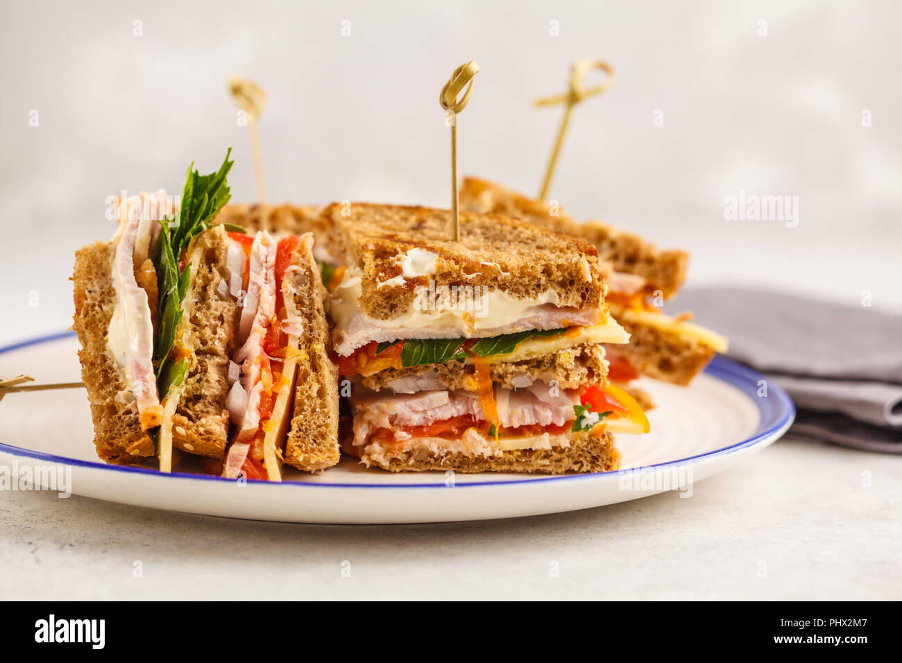 Club sandwiches plate hi-res stock photography and images - Alamy
