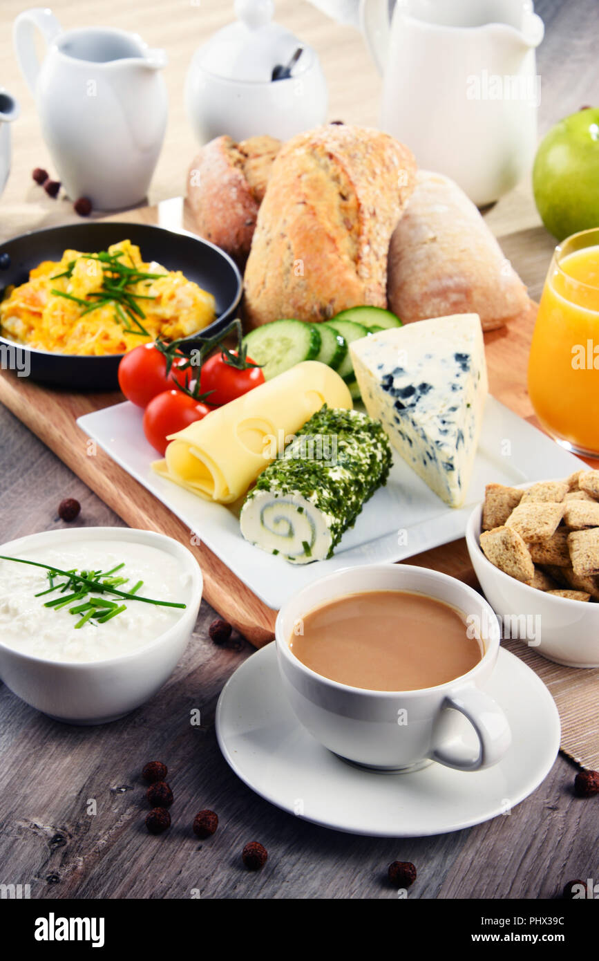 Breakfast served with coffee Stock Photo - Alamy