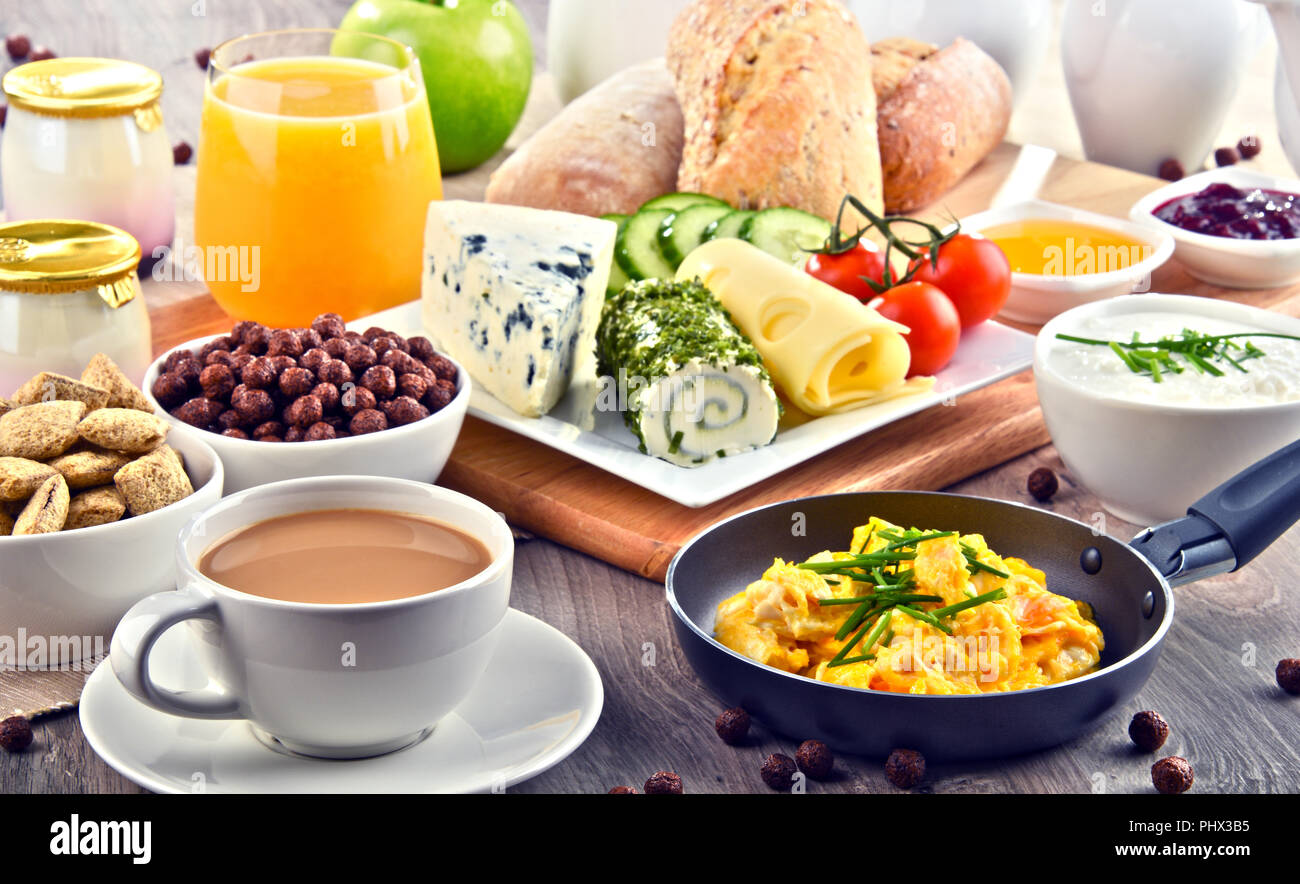 Breakfast served with coffee Stock Photo - Alamy