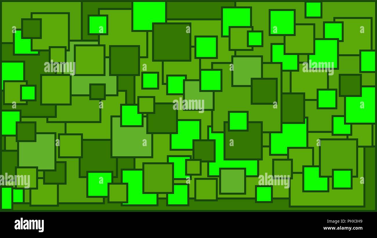 Squares in various shades of green background - Illustration ...