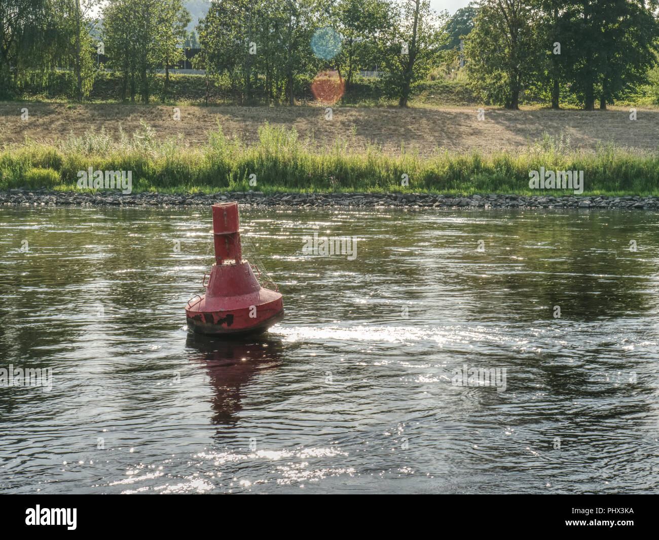 Low water level, empty river inflow. Muddy horrible smell water ...
