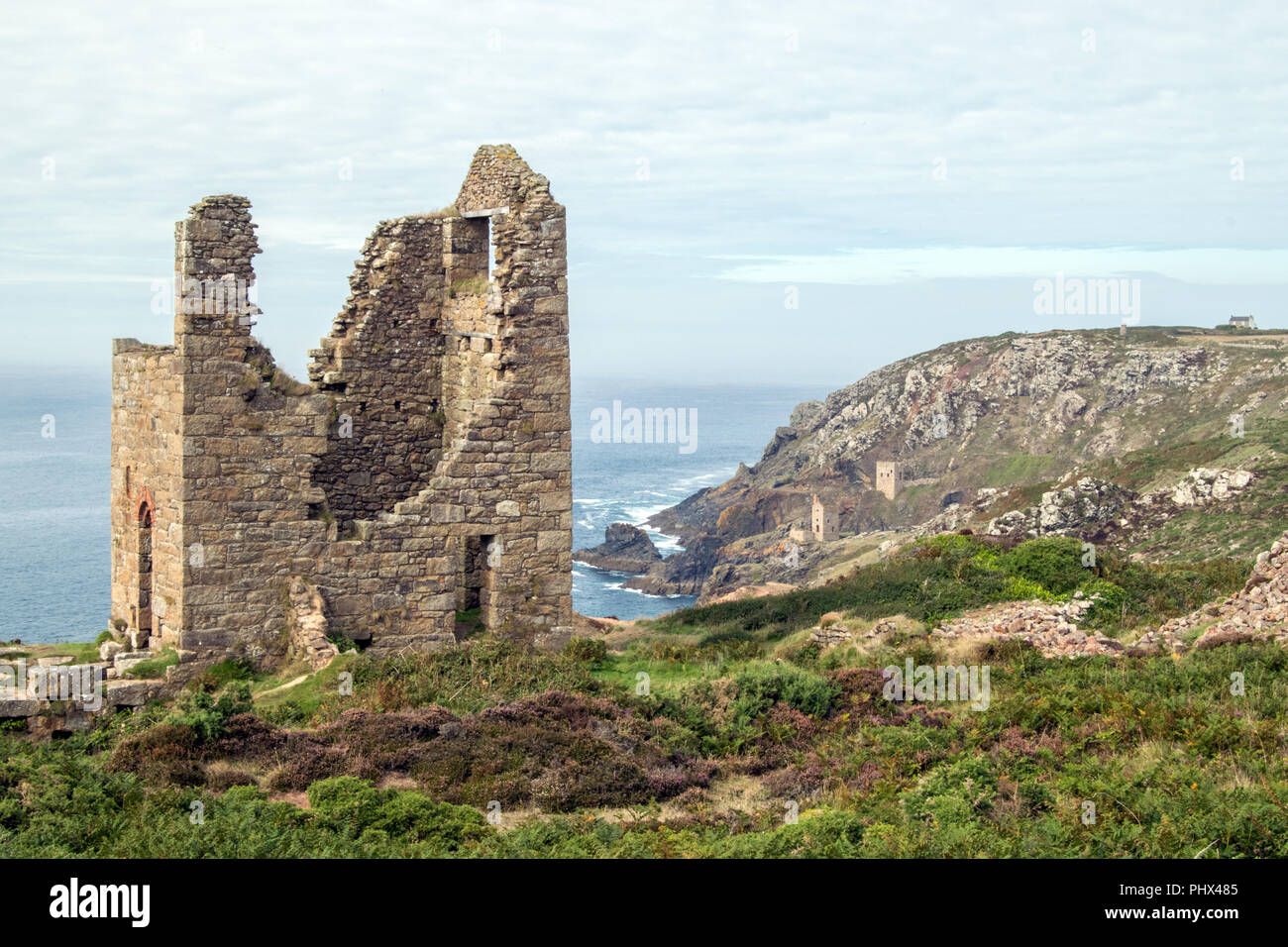 Wheal Edward and the Crowns, Tin Mines, Botallack, Cornwall UK Stock ...