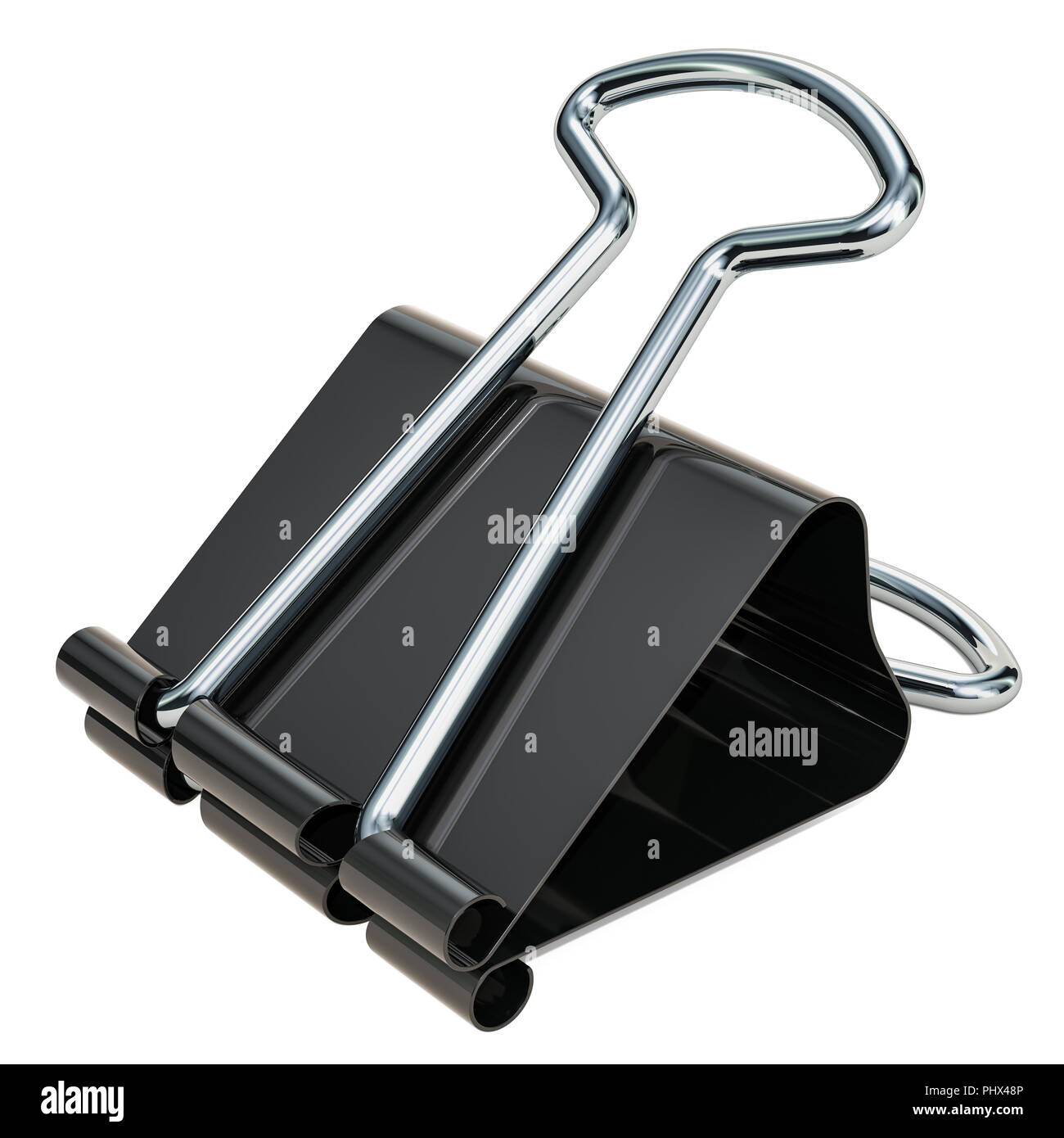 Binder clip, 3D rendering isolated on white background Stock Photo - Alamy