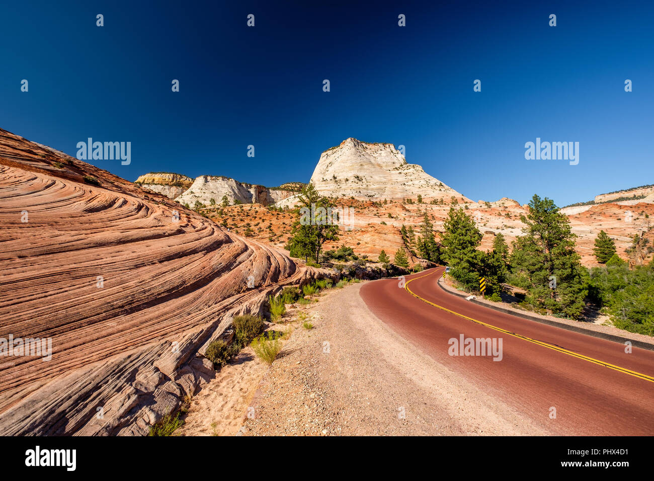 Empty scenic highway in Utah Stock Photo - Alamy