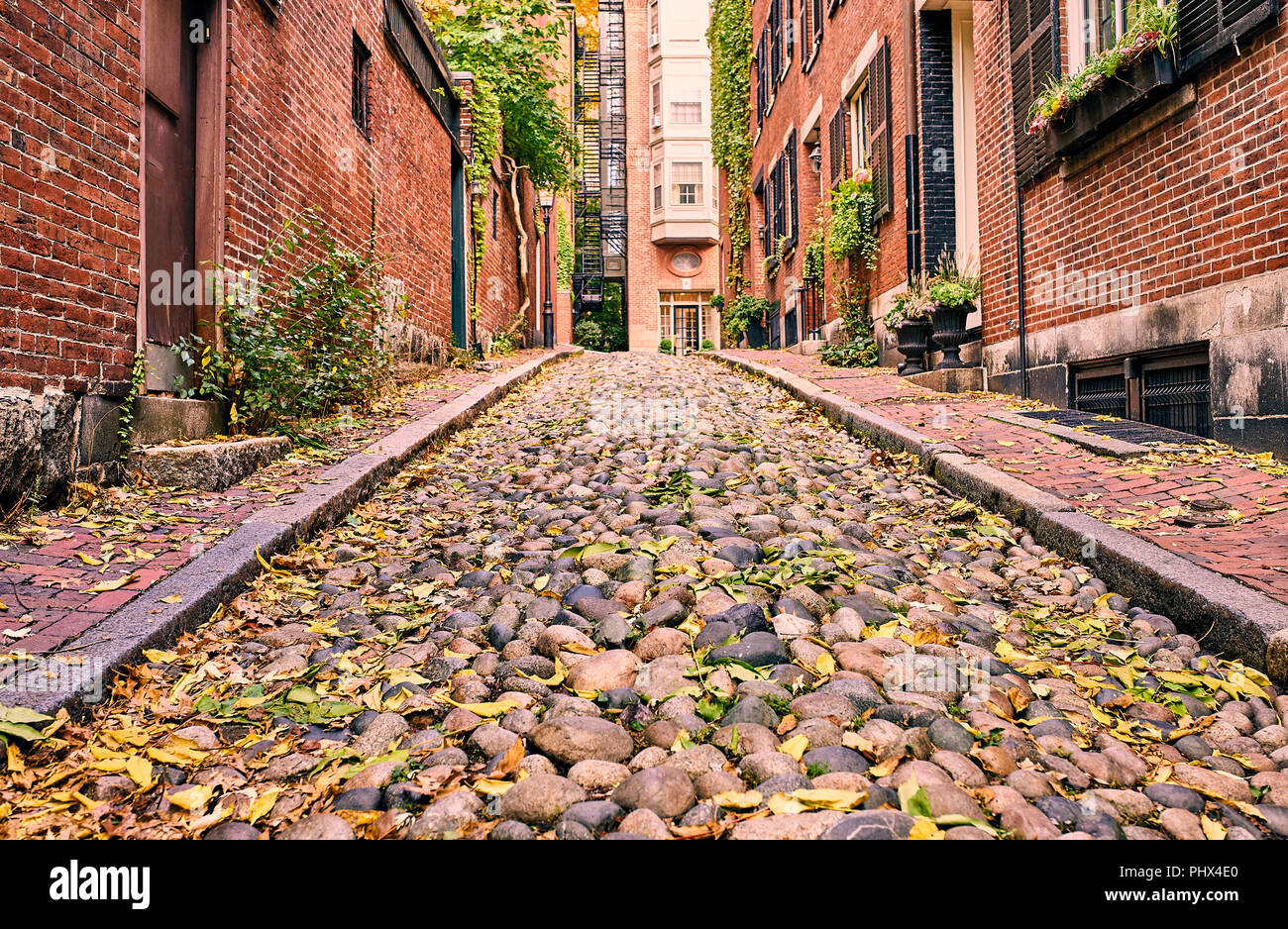 Historic Acorn Street at Boston Stock Photo - Alamy