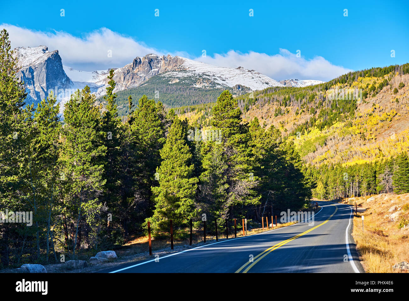 Highway at autumn in Colorado, USA Stock Photo - Alamy