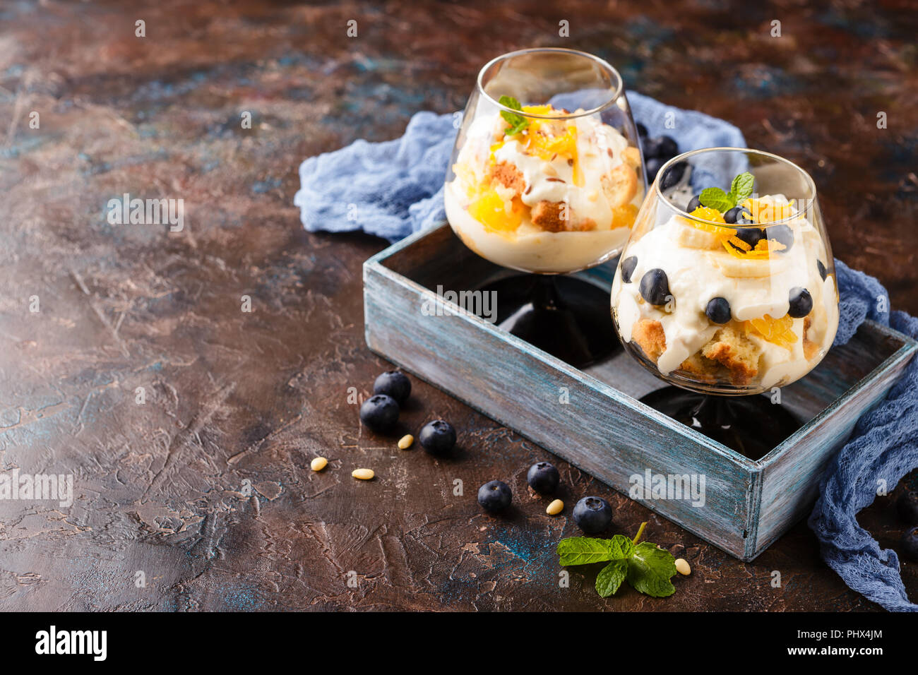 Healthy layered dessert trifle Stock Photo - Alamy