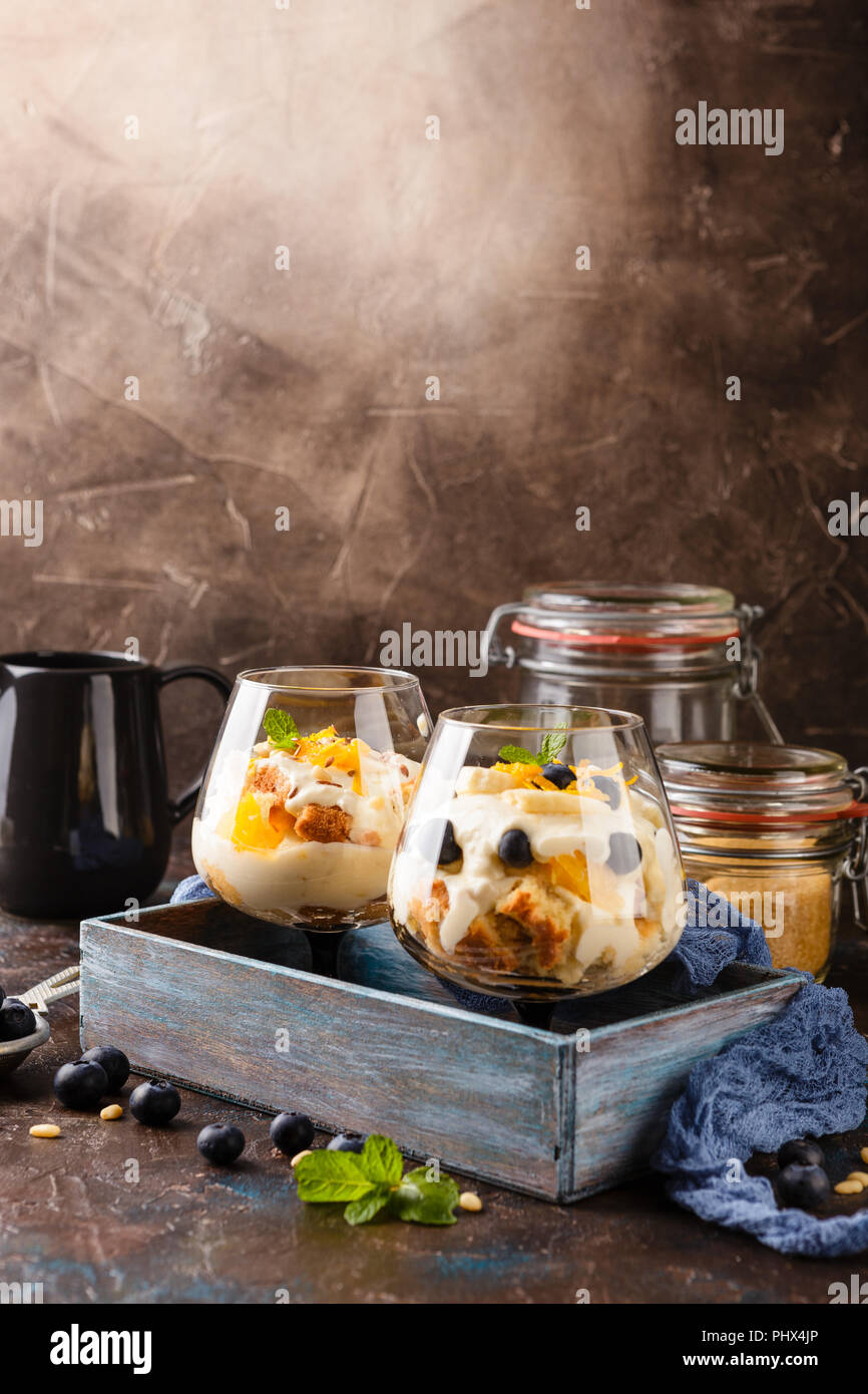 Healthy layered dessert trifle Stock Photo - Alamy