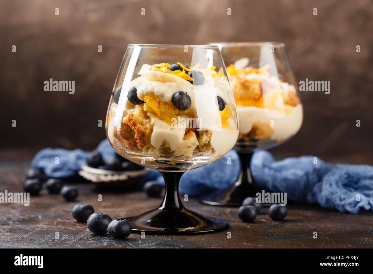 Healthy layered dessert trifle Stock Photo - Alamy