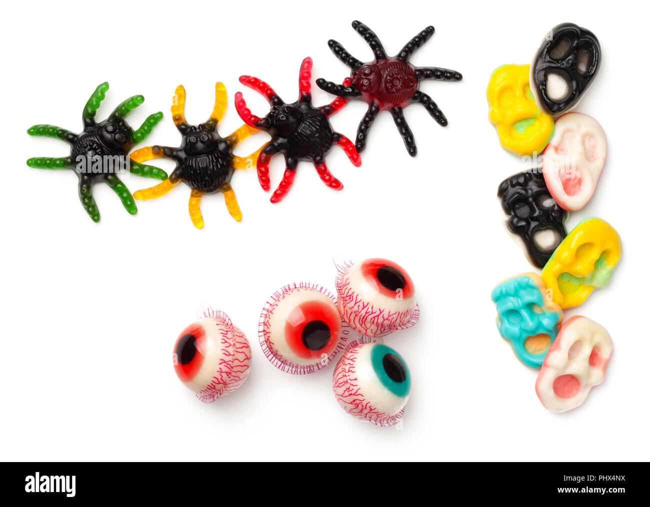 Halloween Gummy Candies Isolated on White Background Stock Photo - Alamy