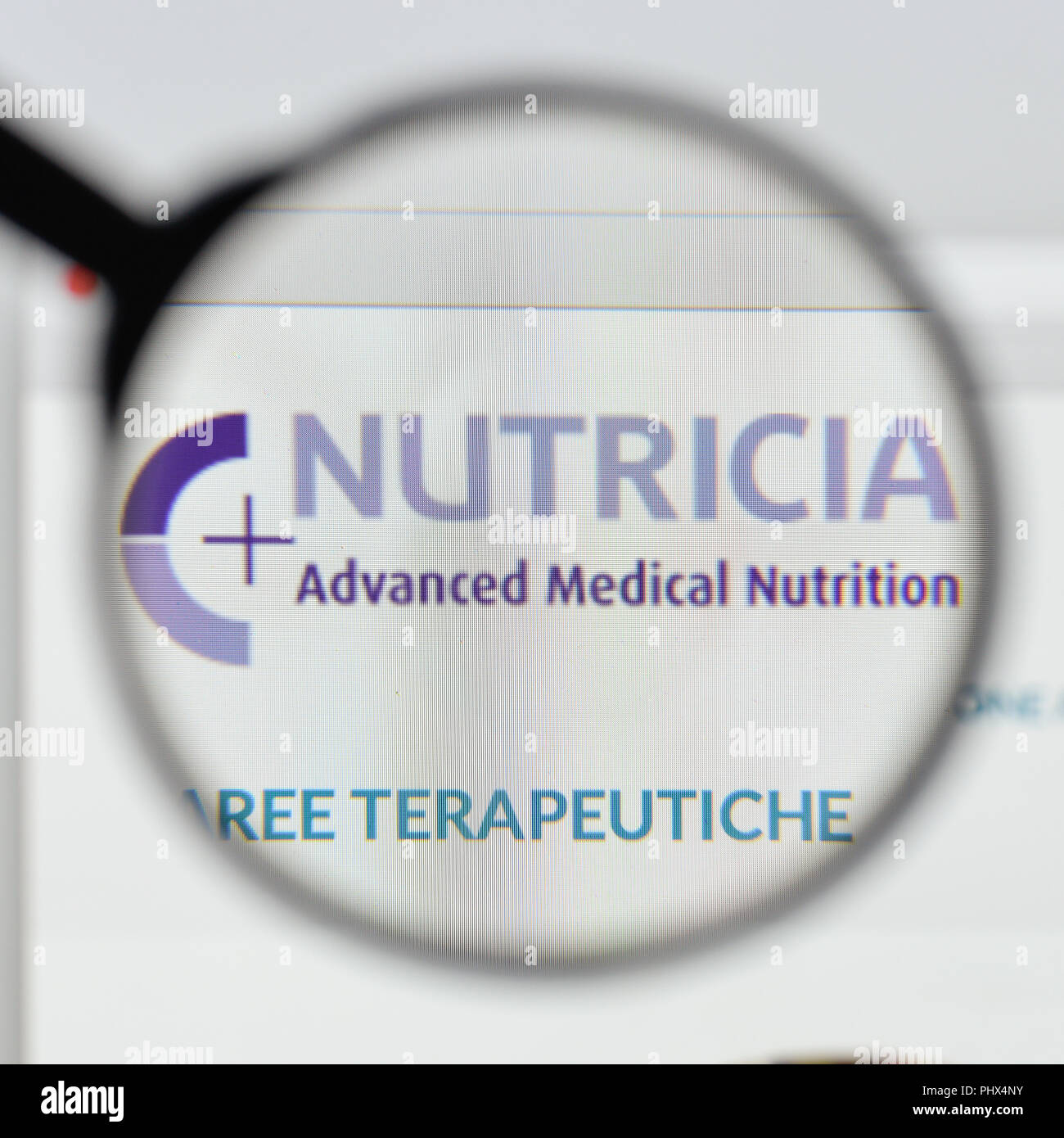 Milan, Italy - August 20, 2018: Nutricia website homepage. Nutricia ...