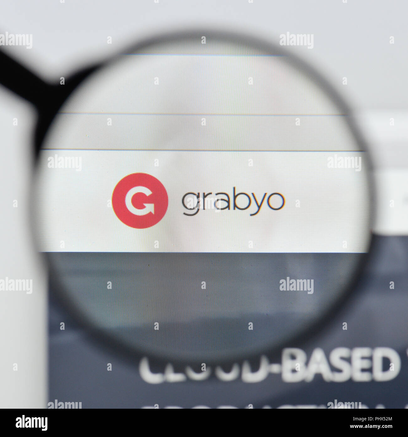 Milan, Italy - August 20, 2018: Grabyo website homepage. Grabyo logo ...