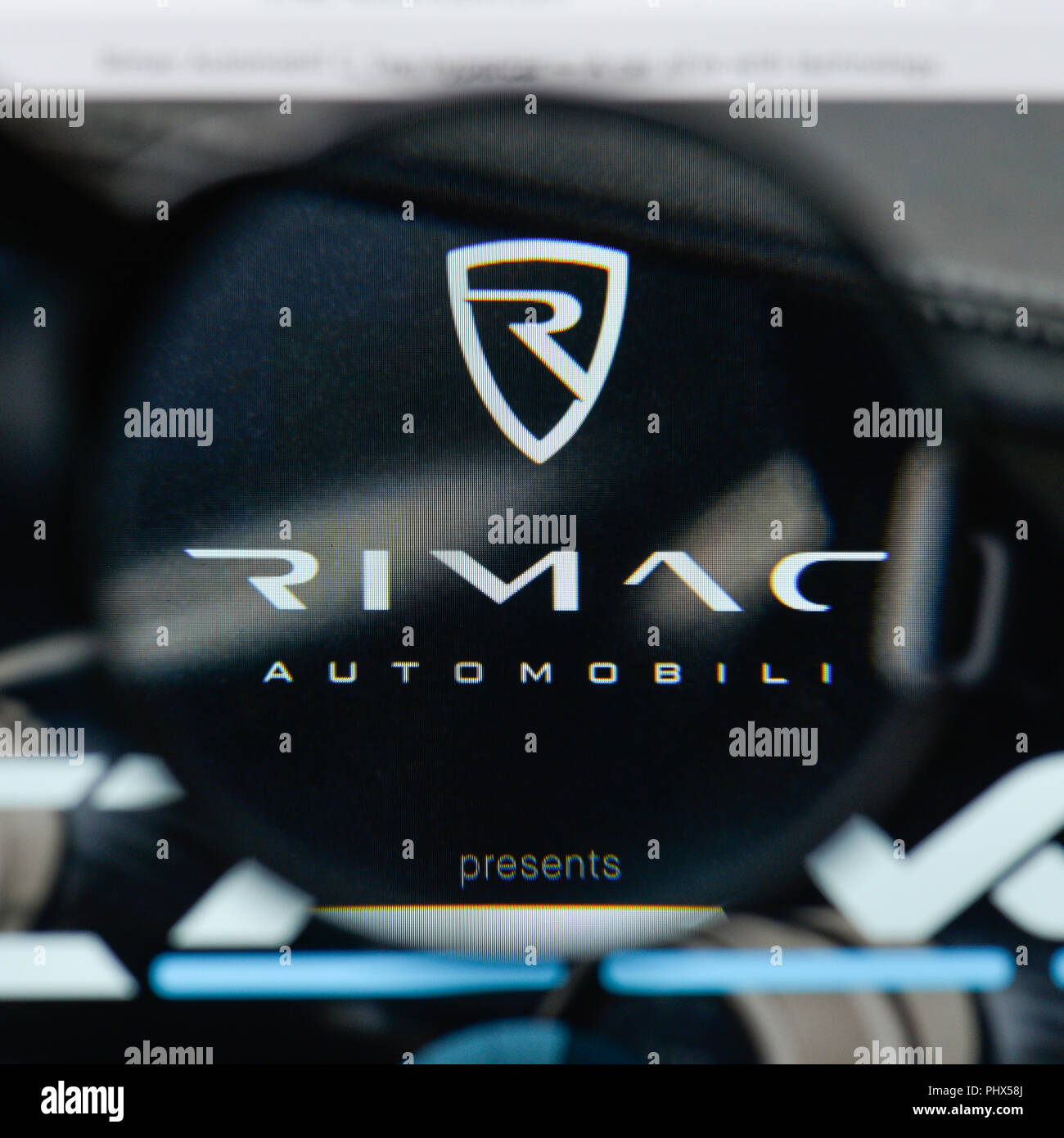 Milan, Italy - August 20, 2018: Rimac Automobili website homepage ...