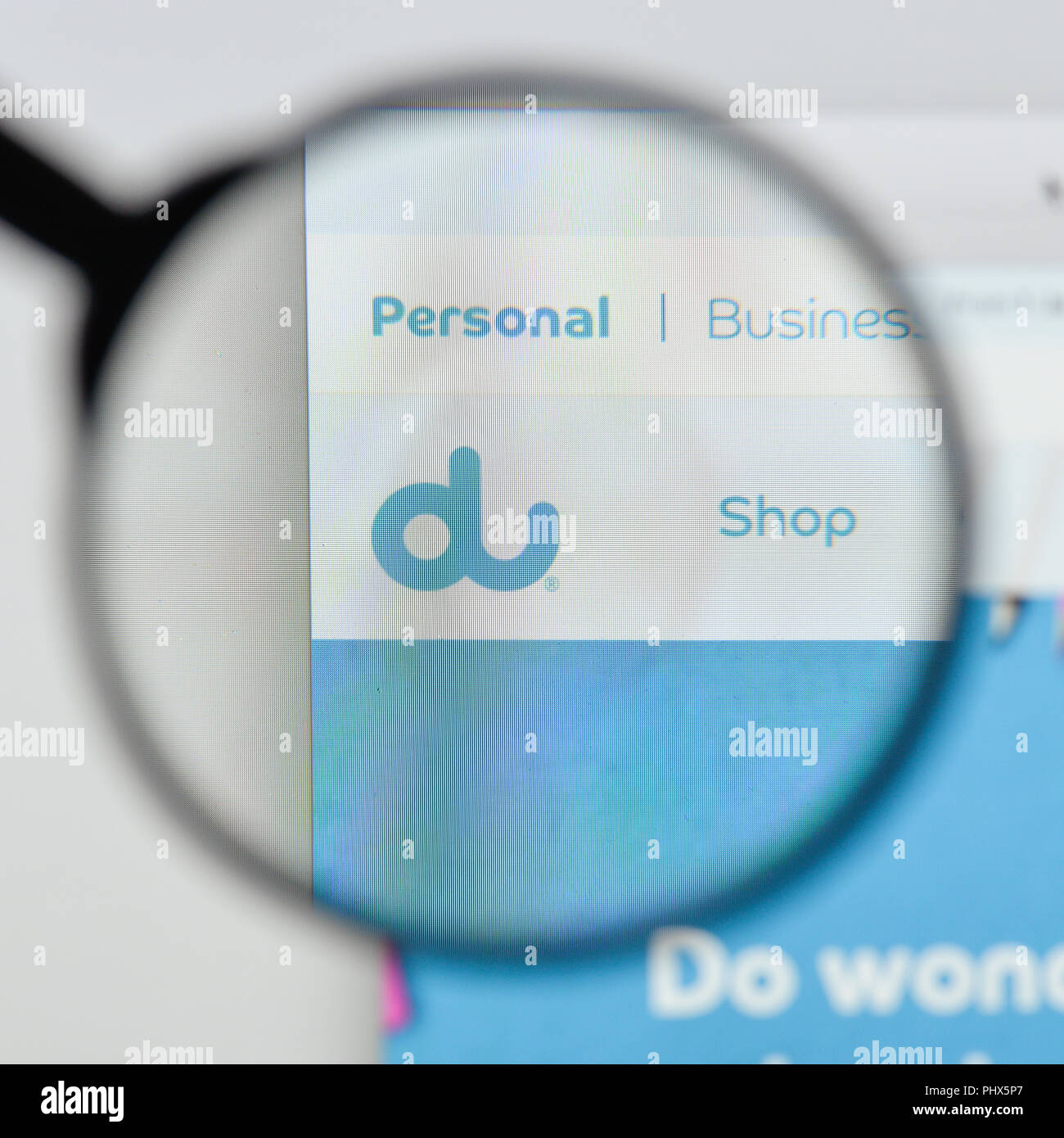 Milan, Italy - August 20, 2018: du website homepage. du logo visible ...