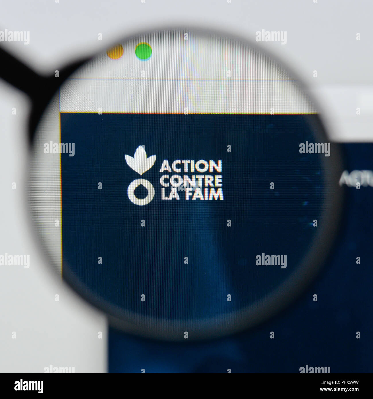 Milan, Italy - August 20, 2018: Action Contre la Faim website homepage ...