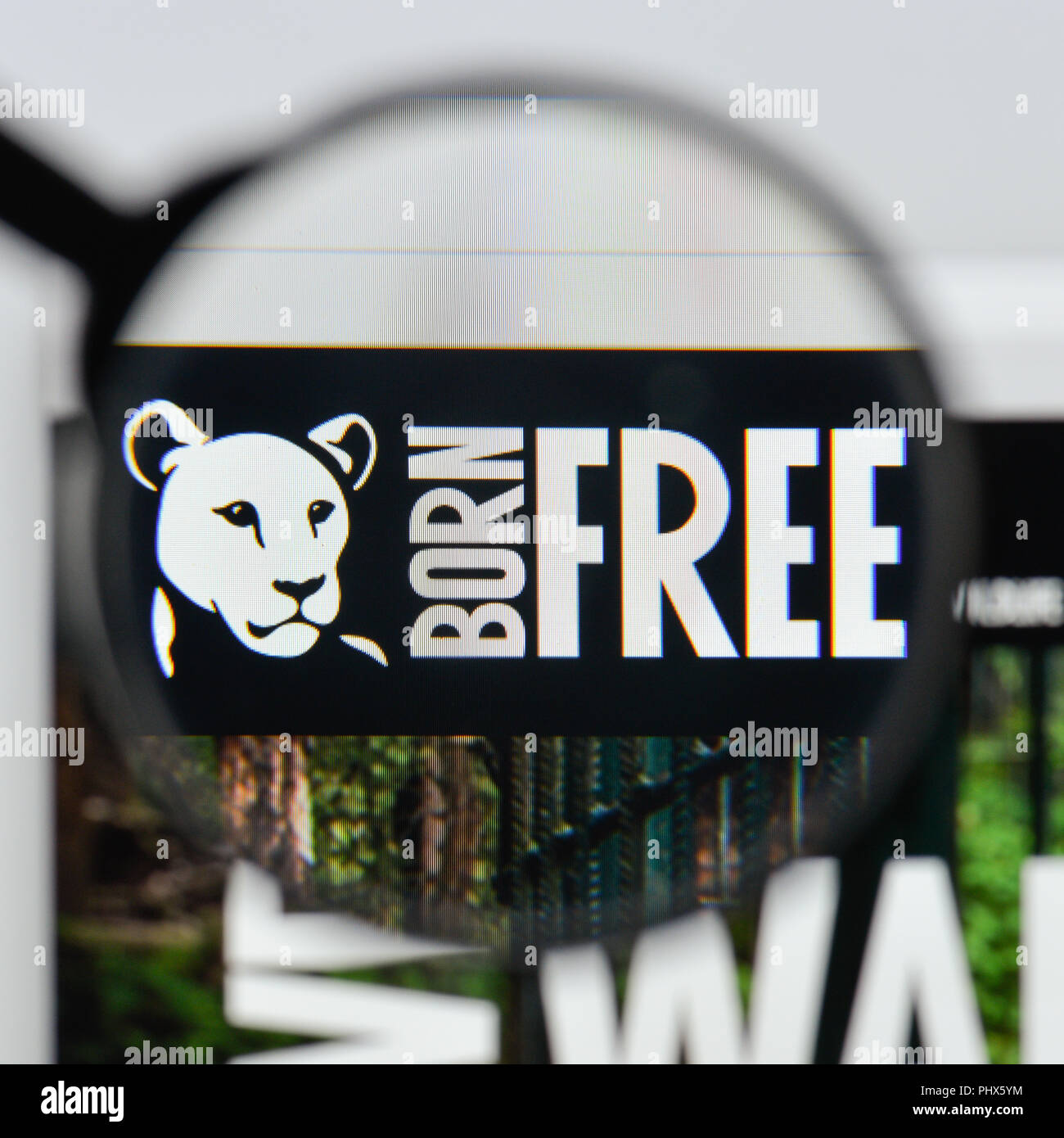 Milan, Italy - August 20, 2018: Born Free Foundation website homepage ...