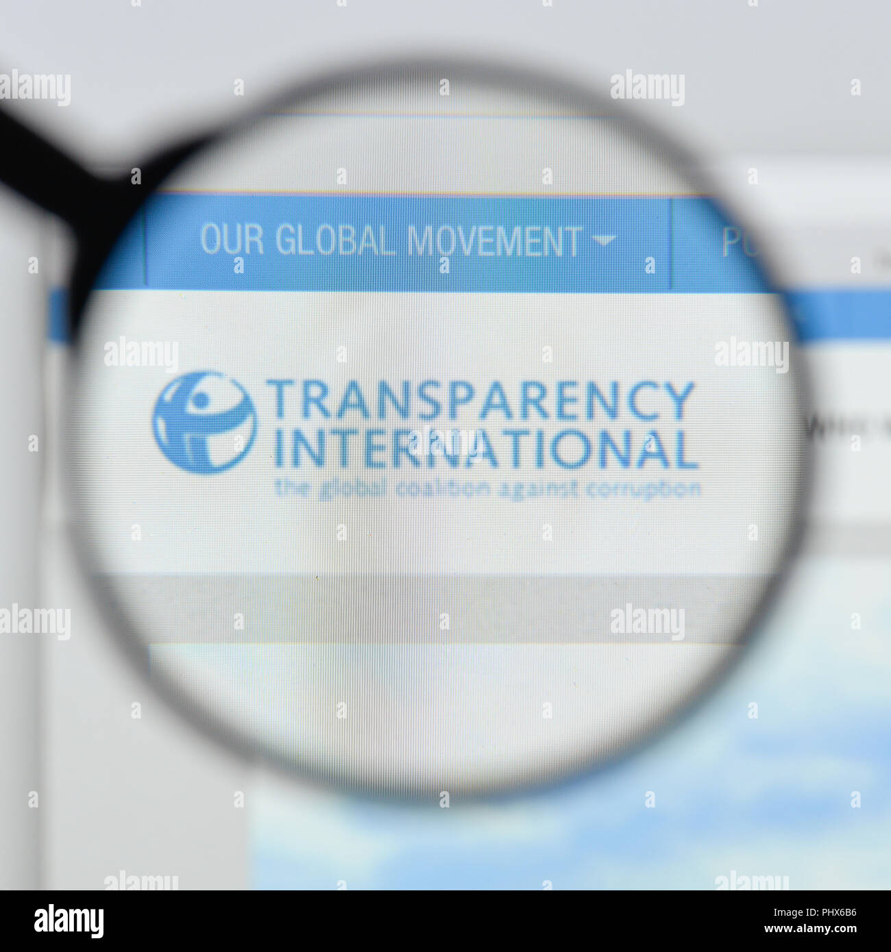 Milan, Italy - August 20, 2018: Transparency International website ...