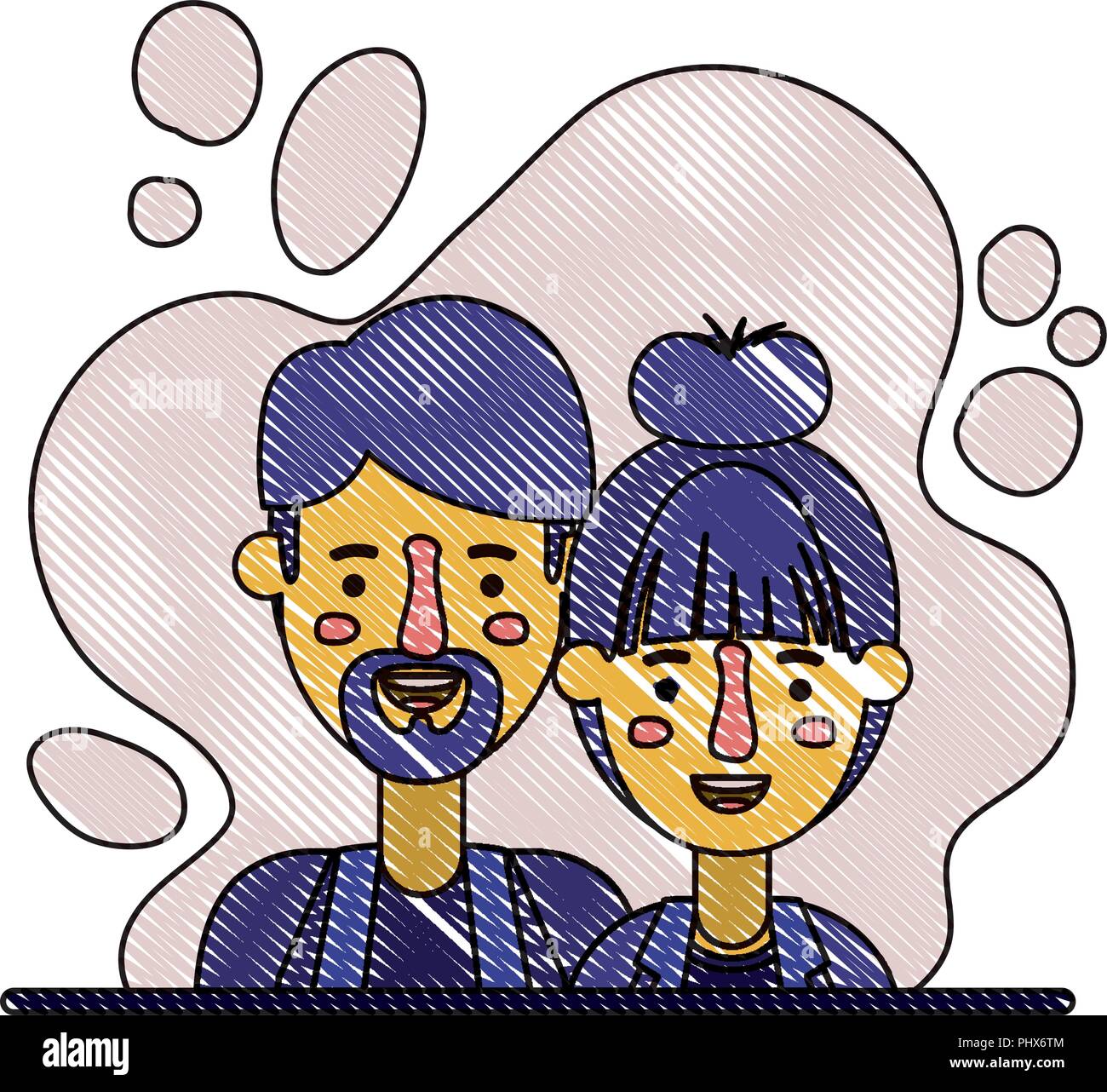 couple characters with paint splash background Stock Vector Image & Art ...