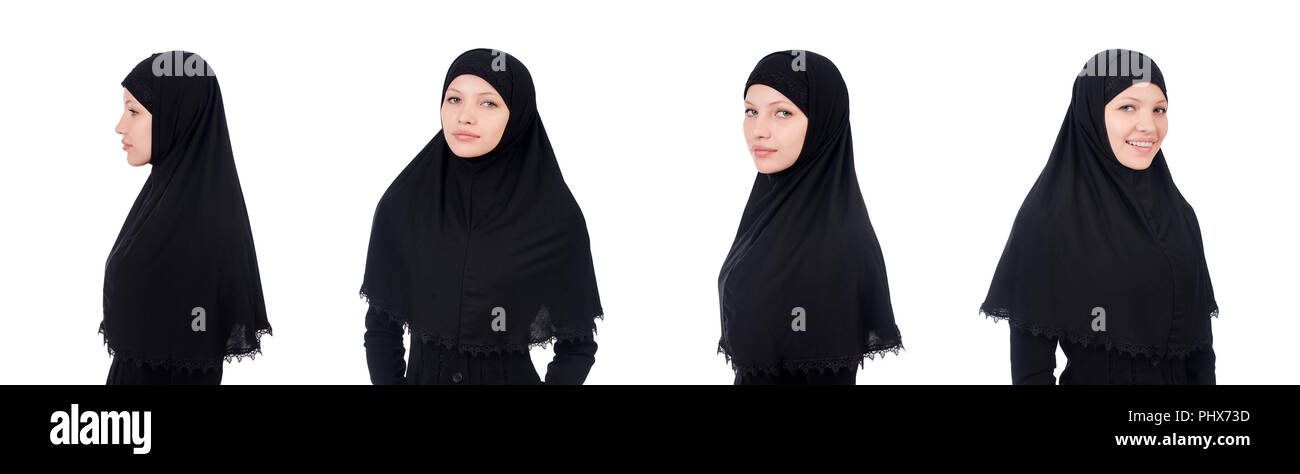 Woman with muslim burqa isolated on white Stock Photo - Alamy