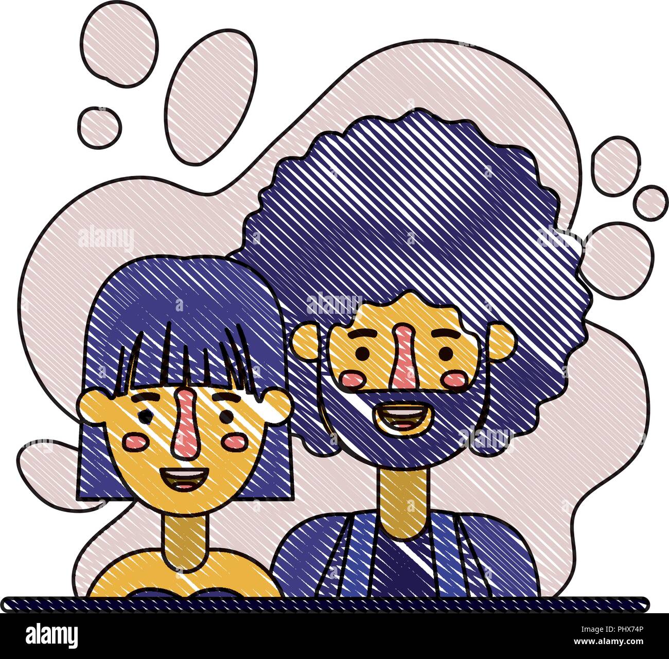 couple characters with paint splash background Stock Vector Image & Art ...