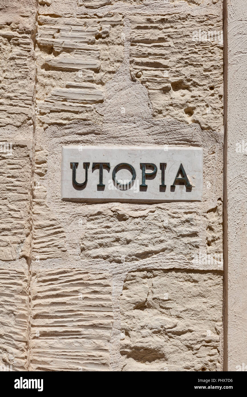 Utopia sign hi-res stock photography and images - Alamy