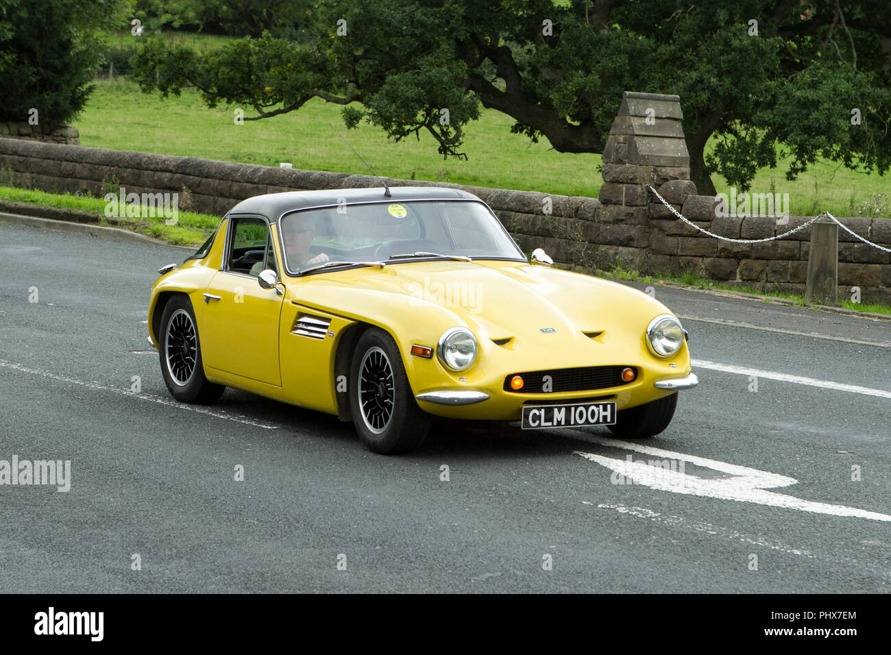 Yellow 969 Tvr at Hoghton towers annual classic vintage car rally, UK ...
