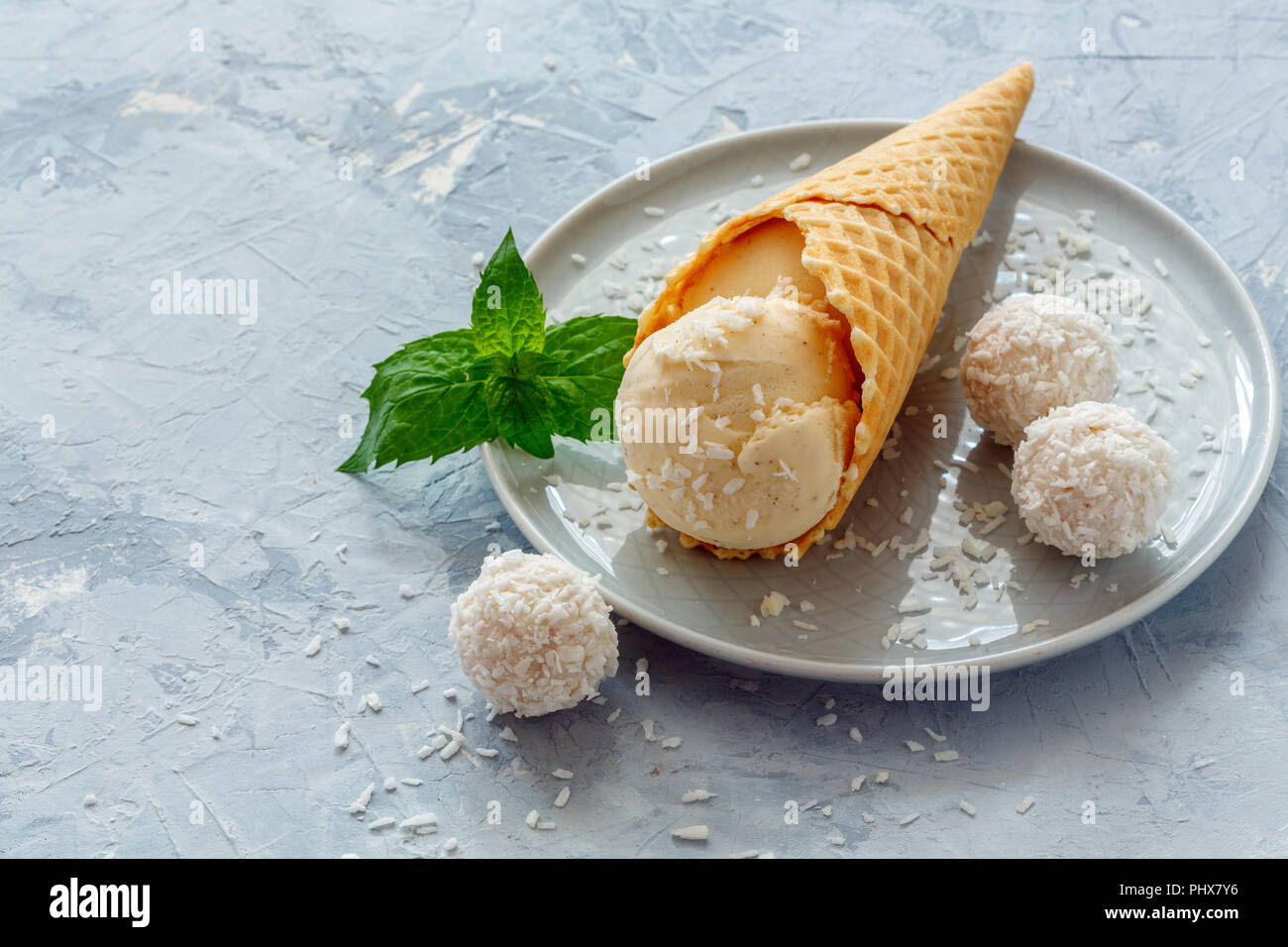 Coconut ice cream in hi-res stock photography and images - Alamy