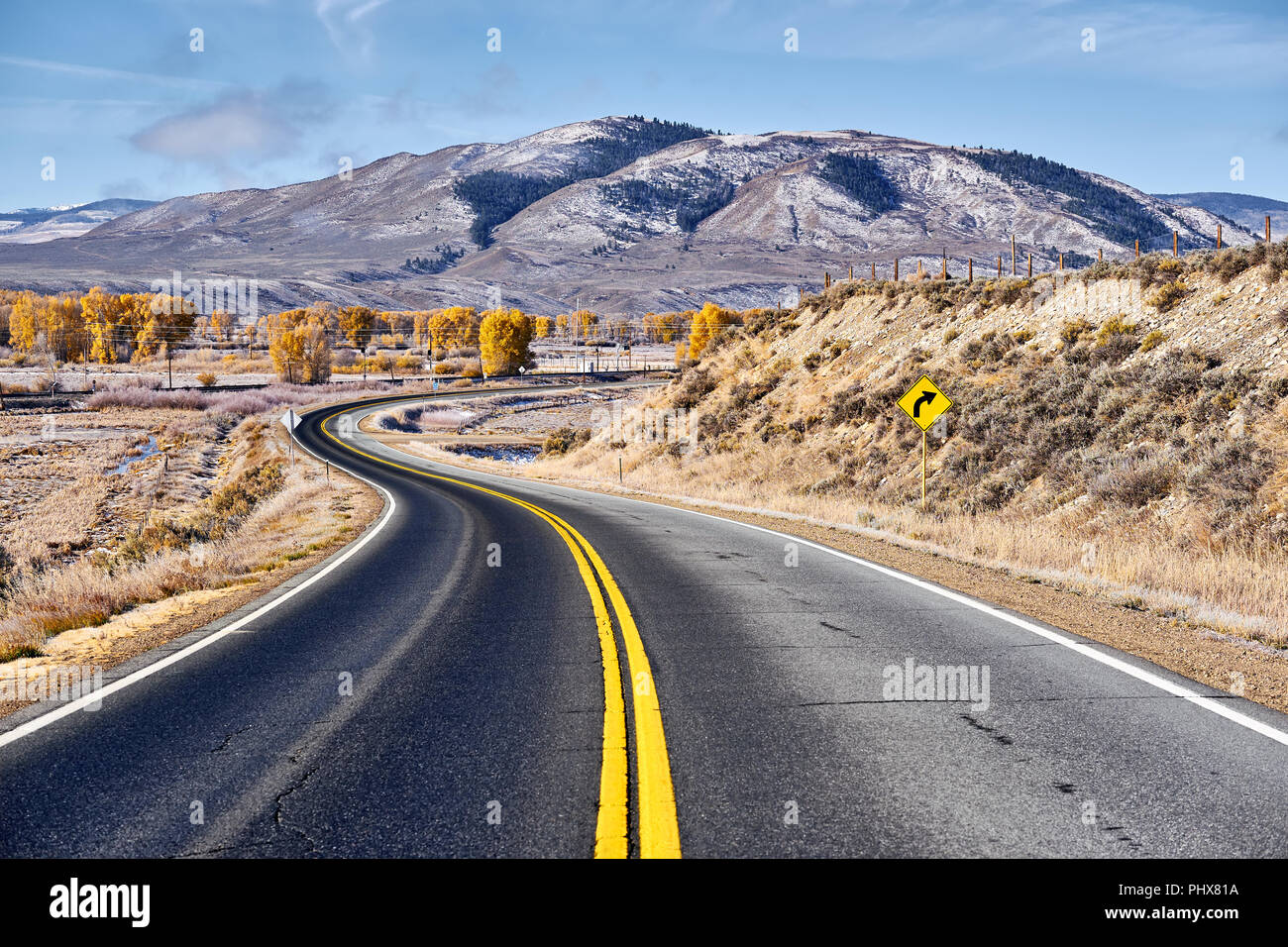 Highway at autumn in Colorado, USA Stock Photo - Alamy