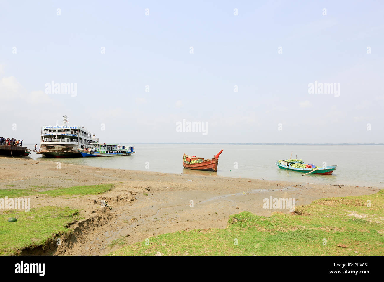 Transportation of watermelon by boat through Tetulia River in ...