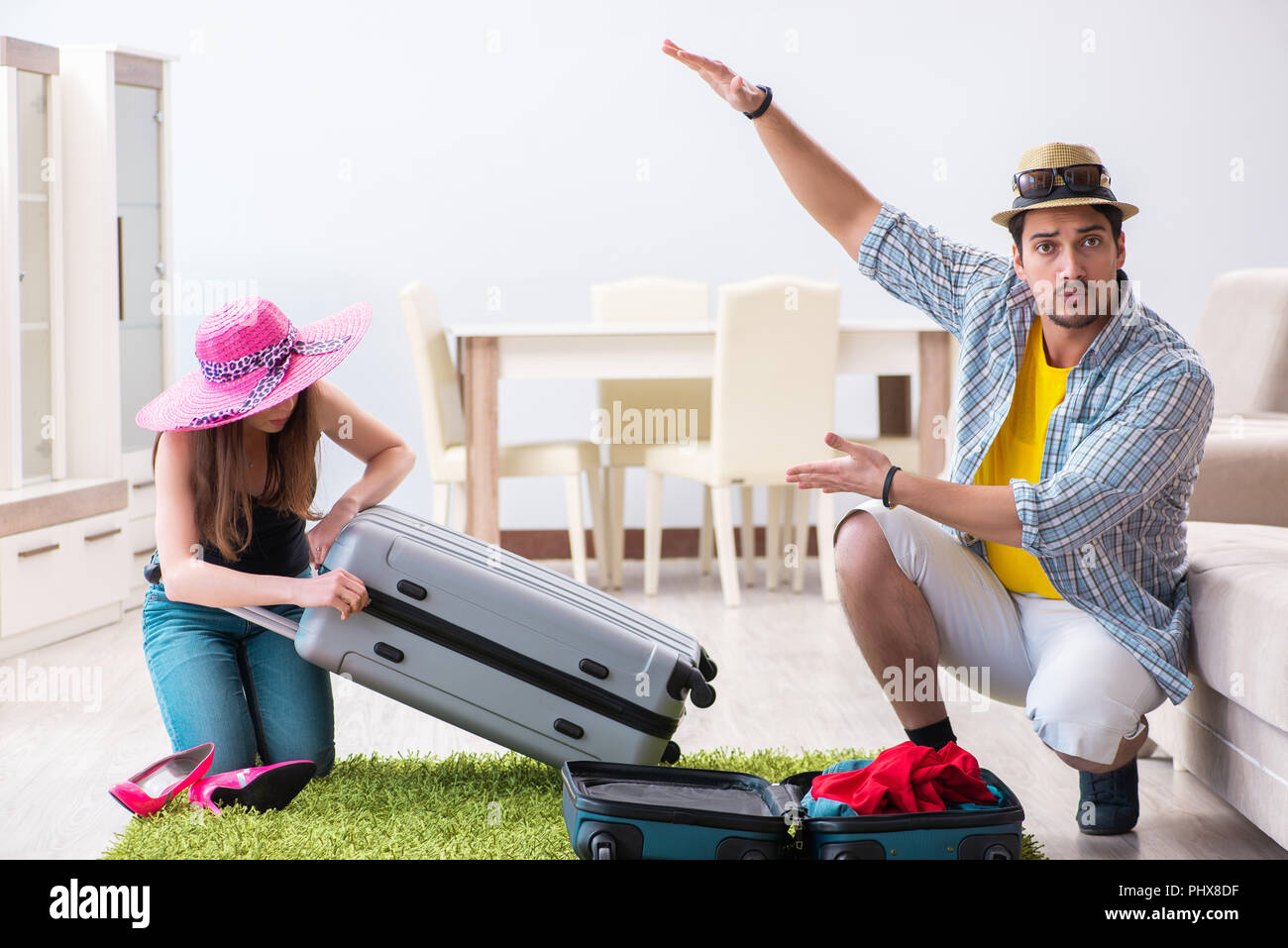 Travel preparation packing couple hi-res stock photography and images ...