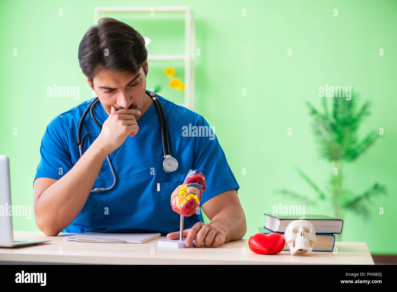 Doctor student explaining heart problems Stock Photo - Alamy