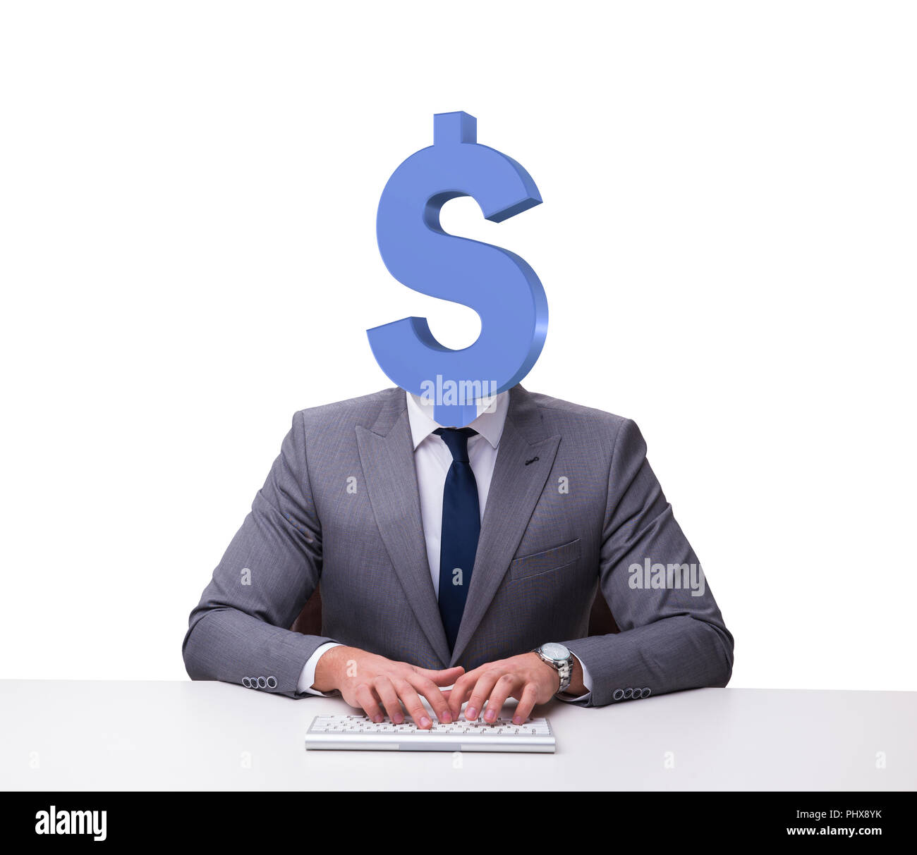 Businessman with dollar sign instead of head Stock Photo - Alamy
