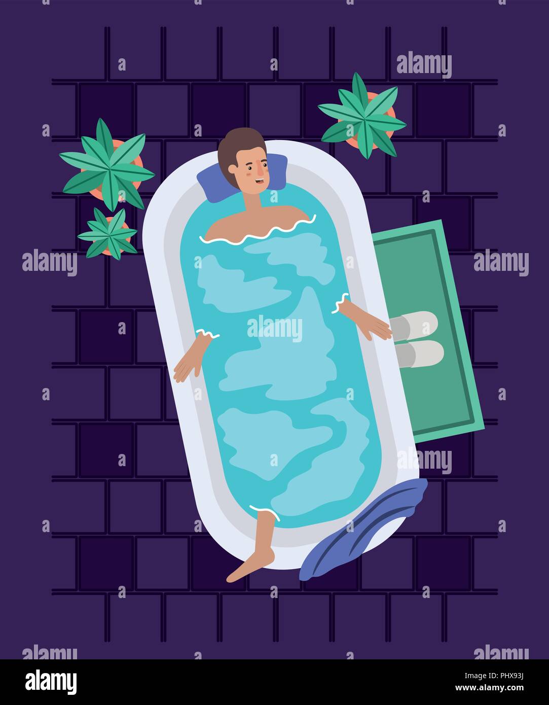 man taking a bath tub Stock Vector Image & Art - Alamy