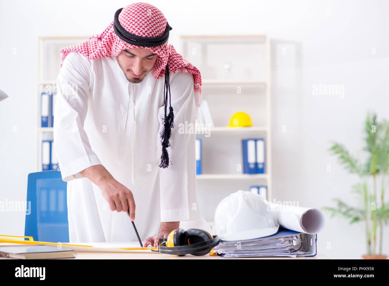 Arab engineer working on new project Stock Photo - Alamy