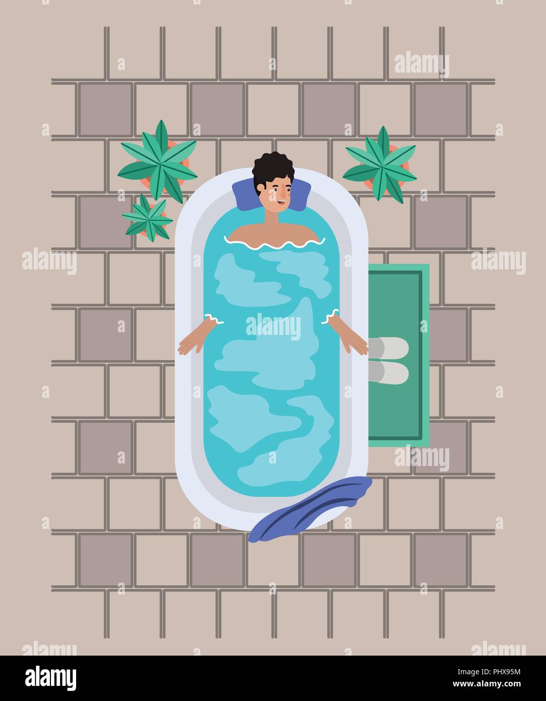 Man Taking A Bath Tub Stock Vector Image And Art Alamy