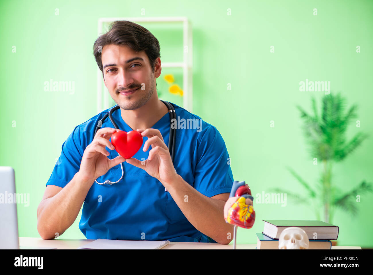 Doctor student explaining heart problems Stock Photo - Alamy