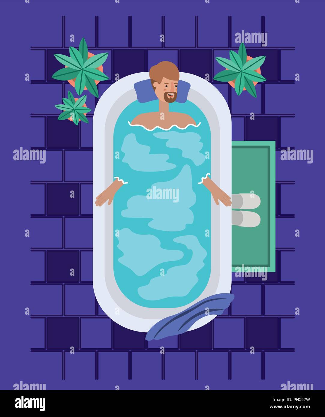 Jacuzzi bathtub Stock Vector Images - Alamy