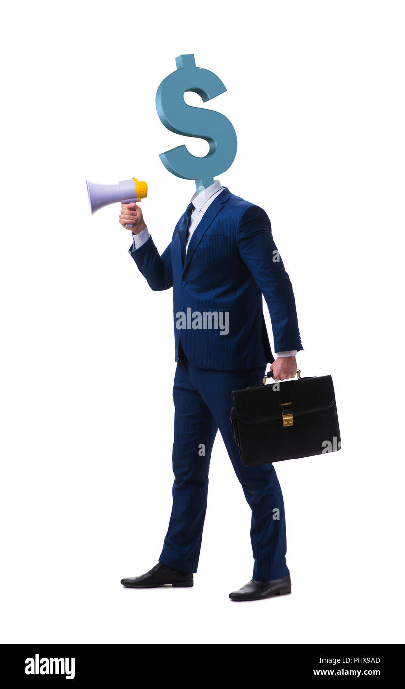 Businessman with dollar sign instead of head Stock Photo - Alamy