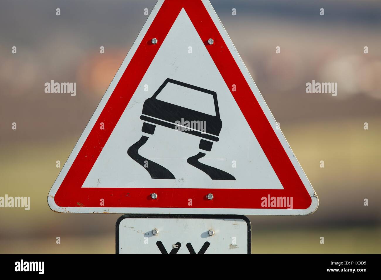 Road sign caution Stock Photo - Alamy