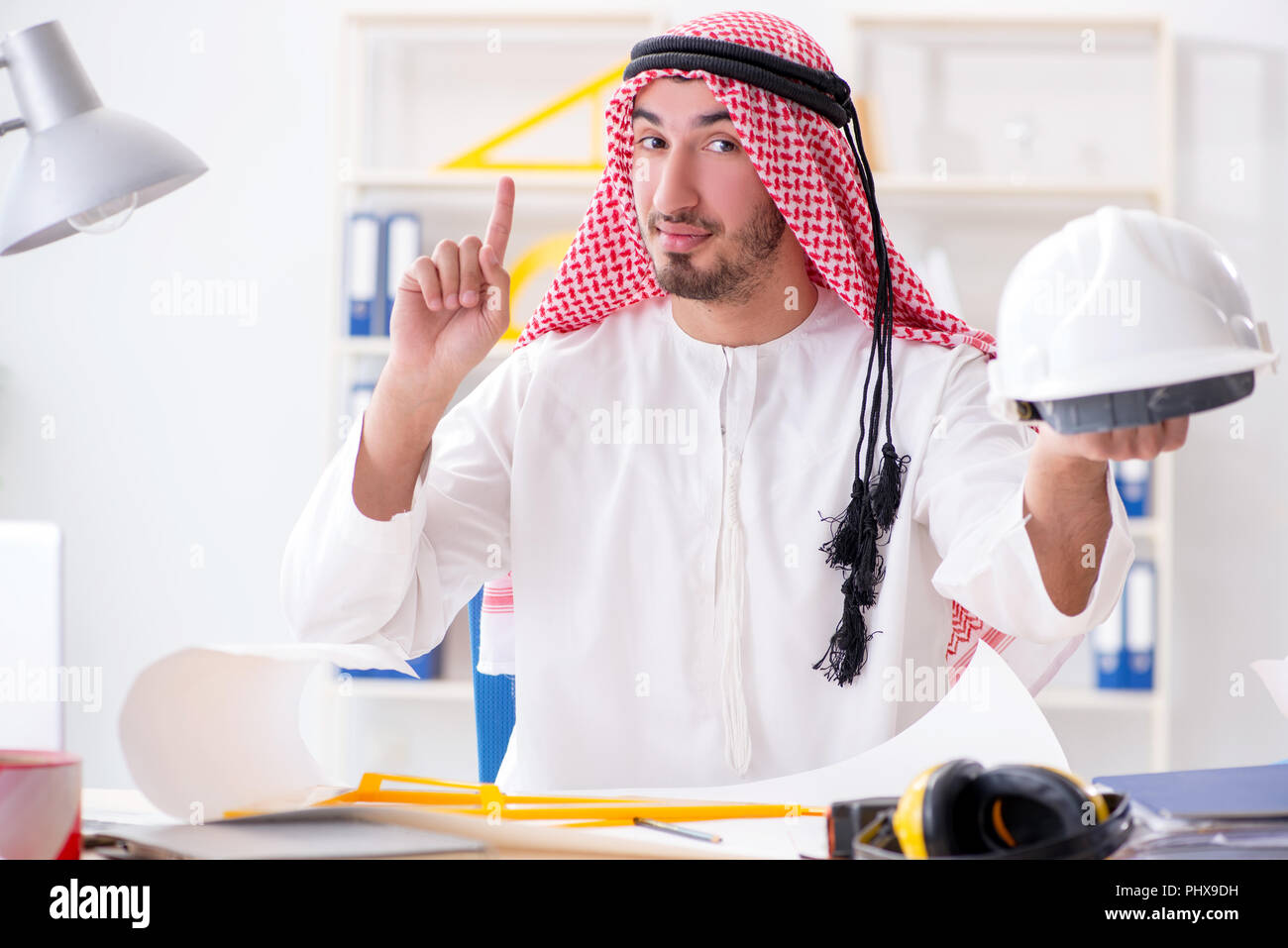Arab engineer working on new project Stock Photo - Alamy