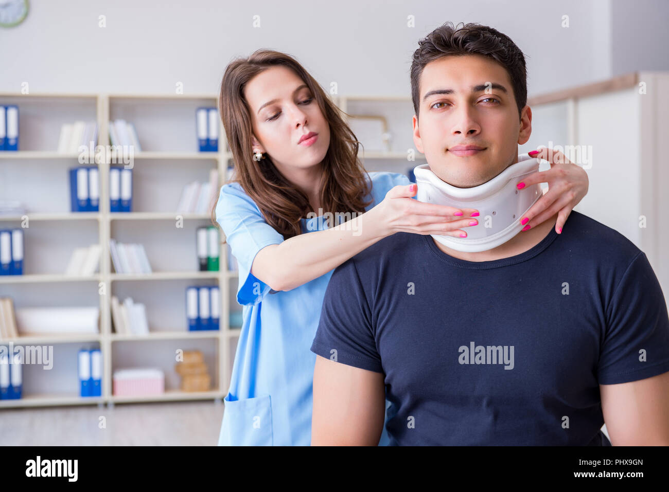 Medic explaining cervical injury hi-res stock photography and images ...