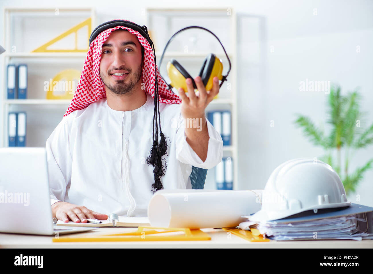 Arab engineer working on new project Stock Photo - Alamy
