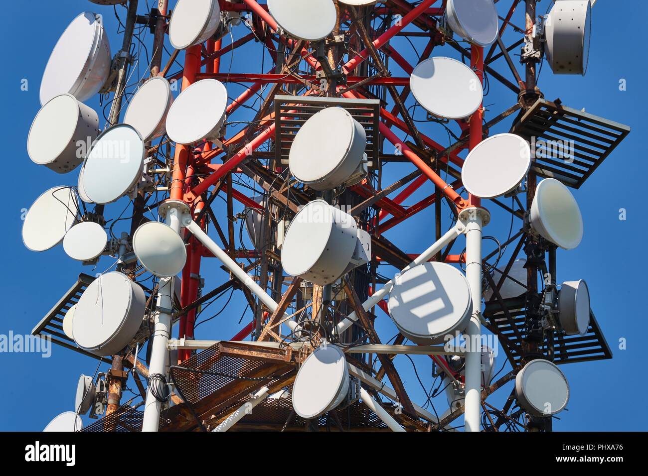 Transmitter tower detail Stock Photo - Alamy