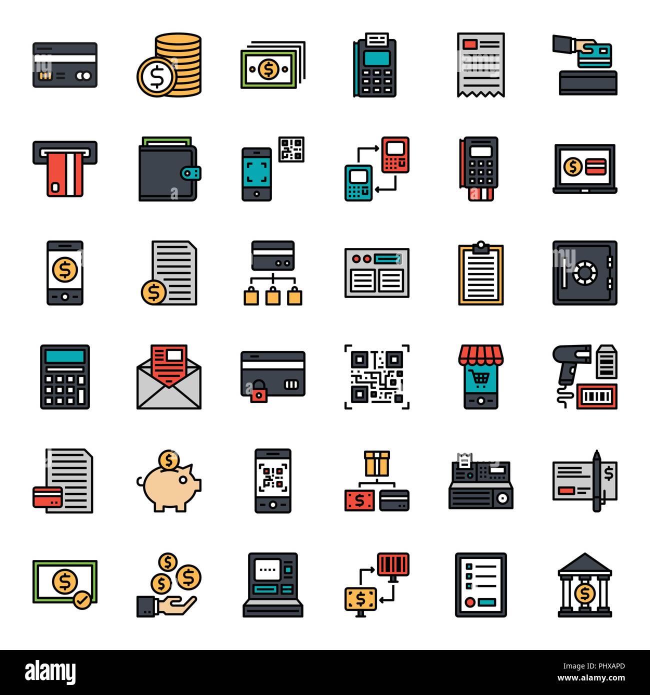 payment outline icon, isolated on white background Stock Vector Image ...